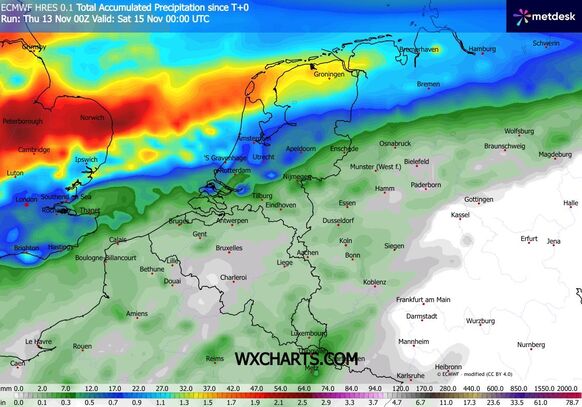 Vrijdag en zaterdag grote landelijke verschillen in kou en regen - Weer.nl